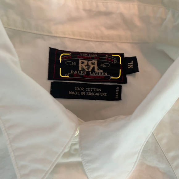 Ralph Lauren Double RL | Shirts | Ralph Lauren Rrl White Cotton Western Style Urban Cowboy Dress ...